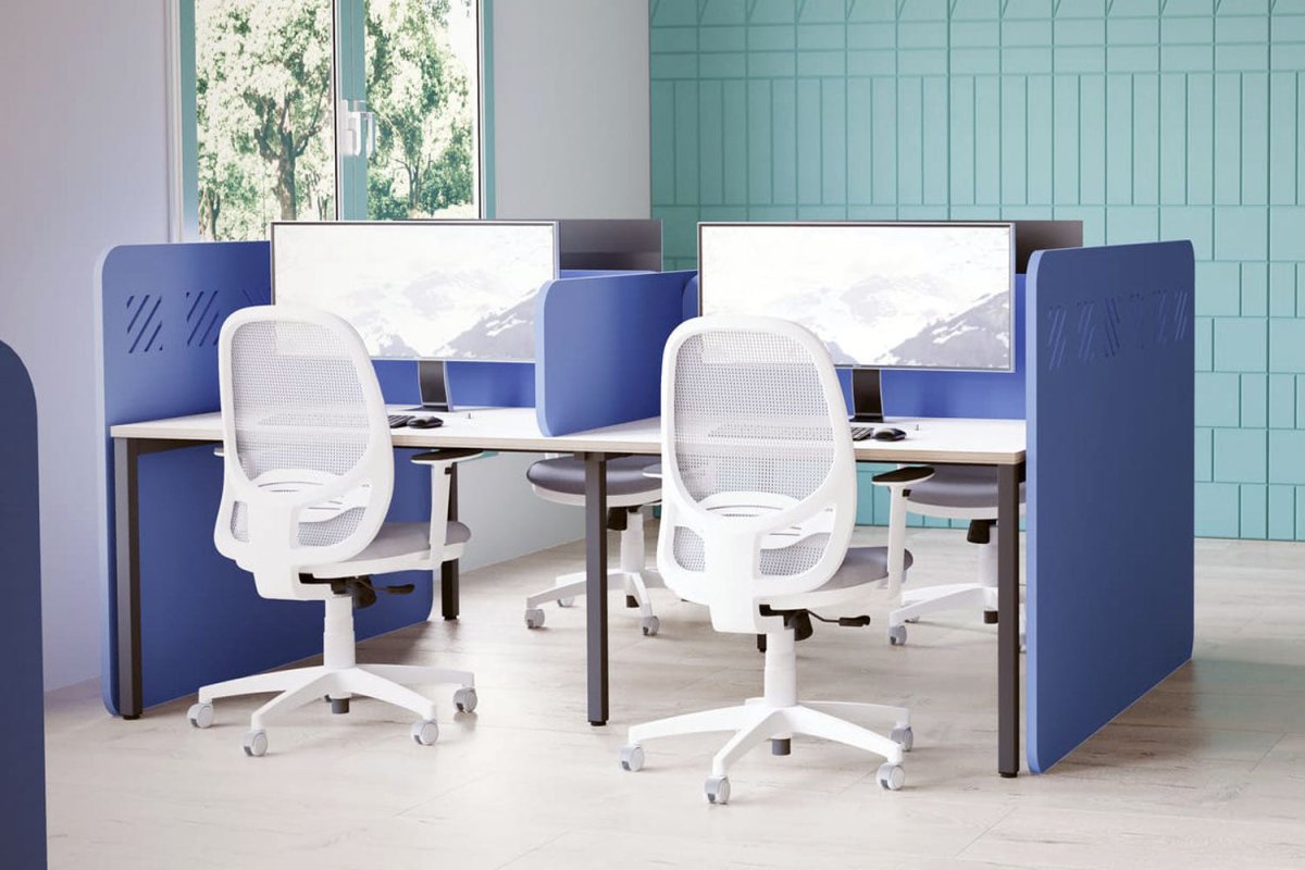 Desk Screen Acoustic PET range of colours and sizes view 360 ...