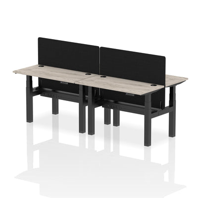 Height Adjustable Slimline Desk for 4 Person Air Back to Back + Screen ...
