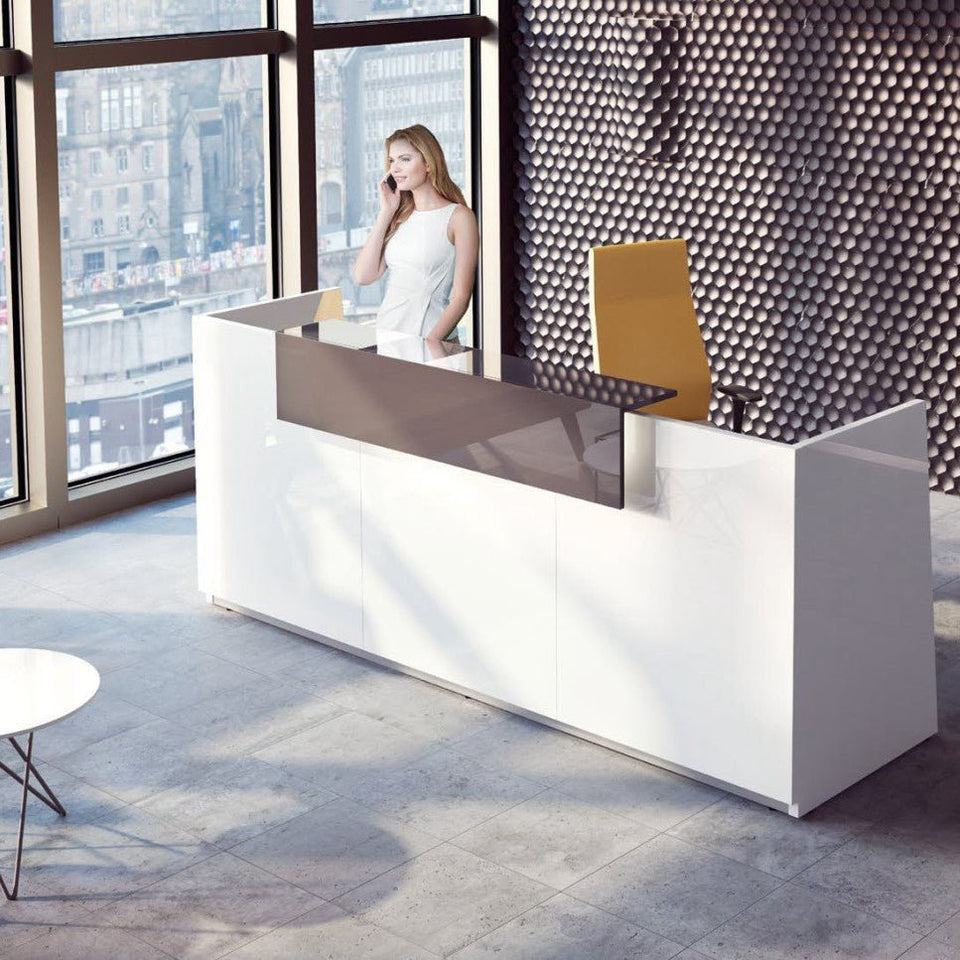 Reception Desk Libra Premium Colour Choice View in 360 – THATSMYOFFICE
